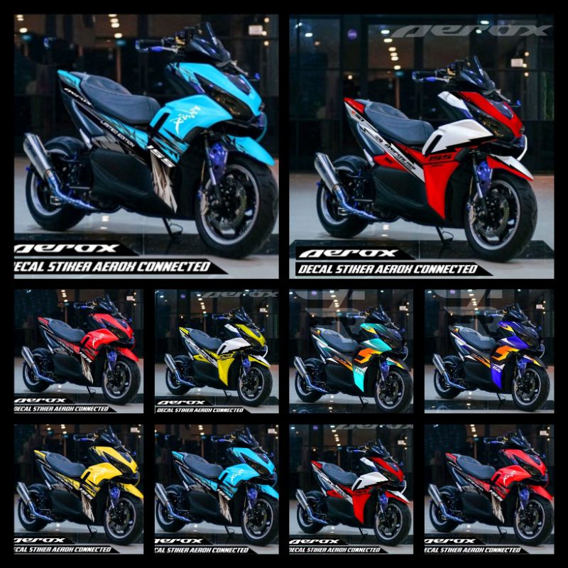 Aerox connected sticker decal, variations of real picture motifs ...