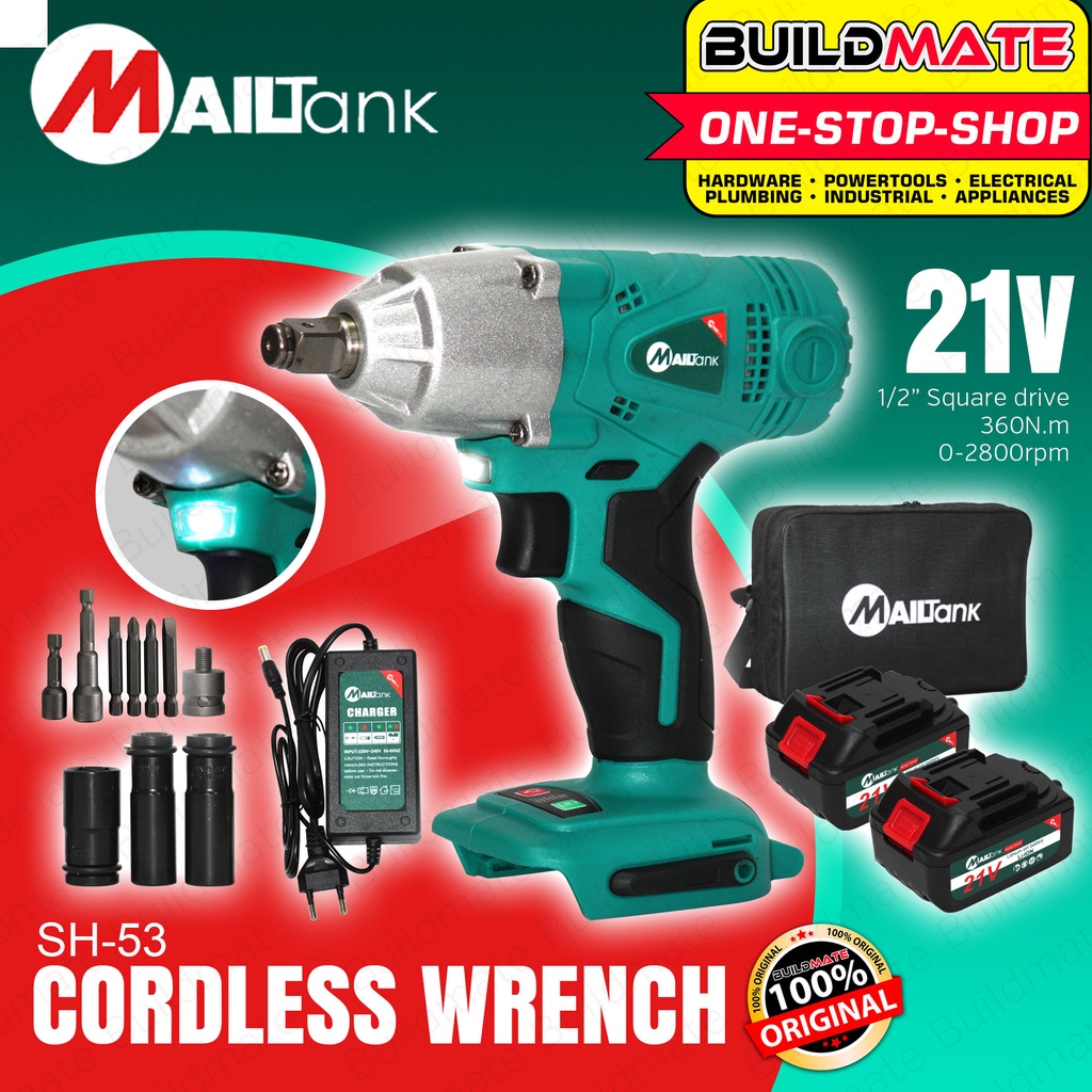 Buildmate x MAILTANK | POWERHOUSE Cordless Impact Wrench Driver 1/2" Inch 21V | 20V Impact ...