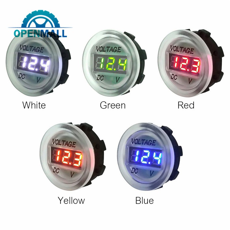 OM Motorcycle Voltmeter Display DC5V-48V Voltage LED Meter Panel ...