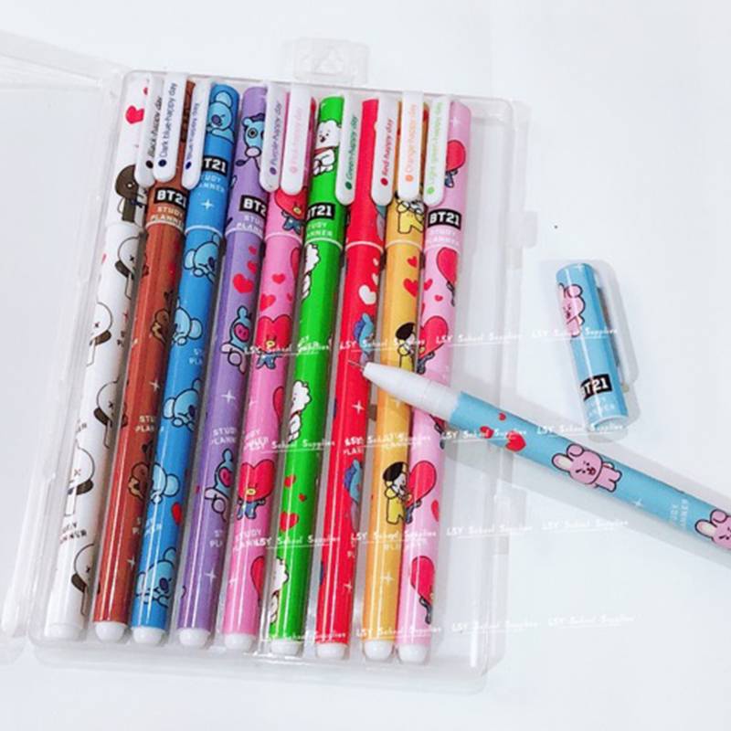10 colors KPOP Korean cute Gel Pen Kawaii Cartoons Signature Pen School ...