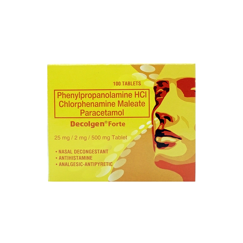 Decolgen Forte Phenylpropanolamine+Chlorphenamine+Paracetamol (20 pcs ...