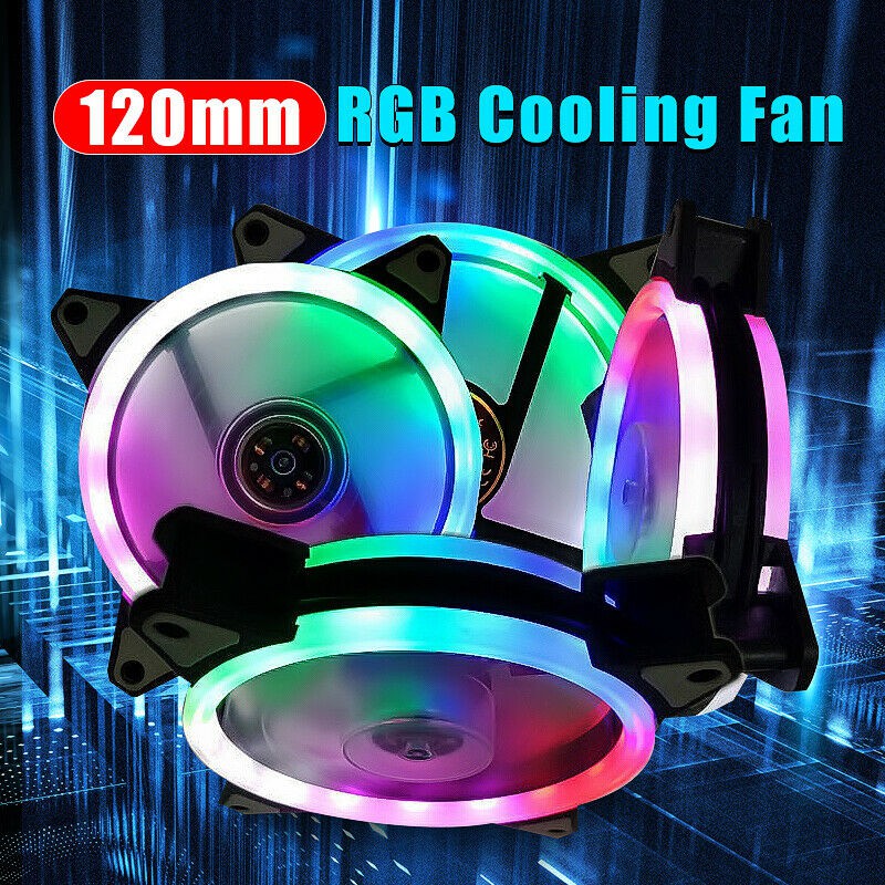 LED Cooling Fan RGB 120mm DC 12V Brushless Cooler For Computer Case PC ...