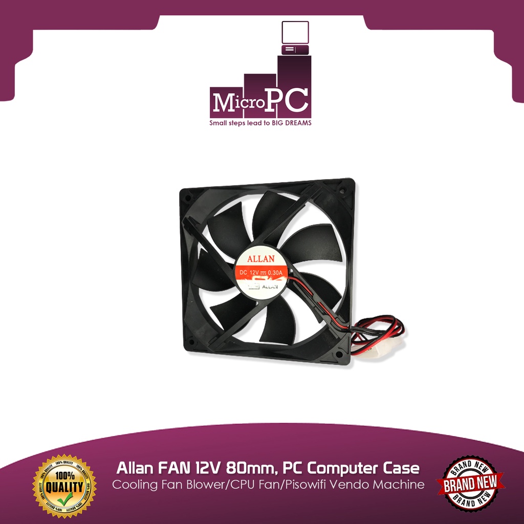 Allan FAN 12V 80mm, PC Computer Case Cooling Fan Blower/ CPU Fan ...