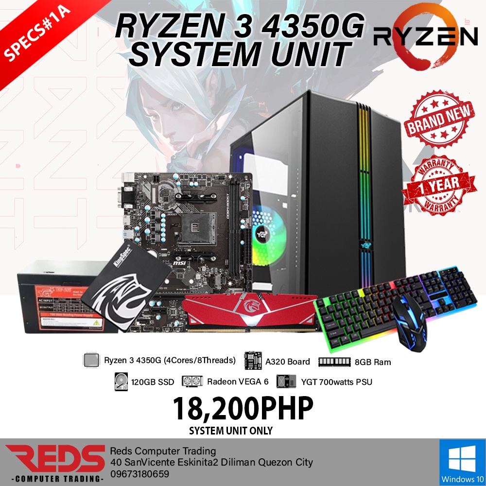 BRANDNEW RYZEN SYSTEM UNIT (Ryzen 3 4350G/Ryzen 5 4650G)(FREE KEYBOARD ...