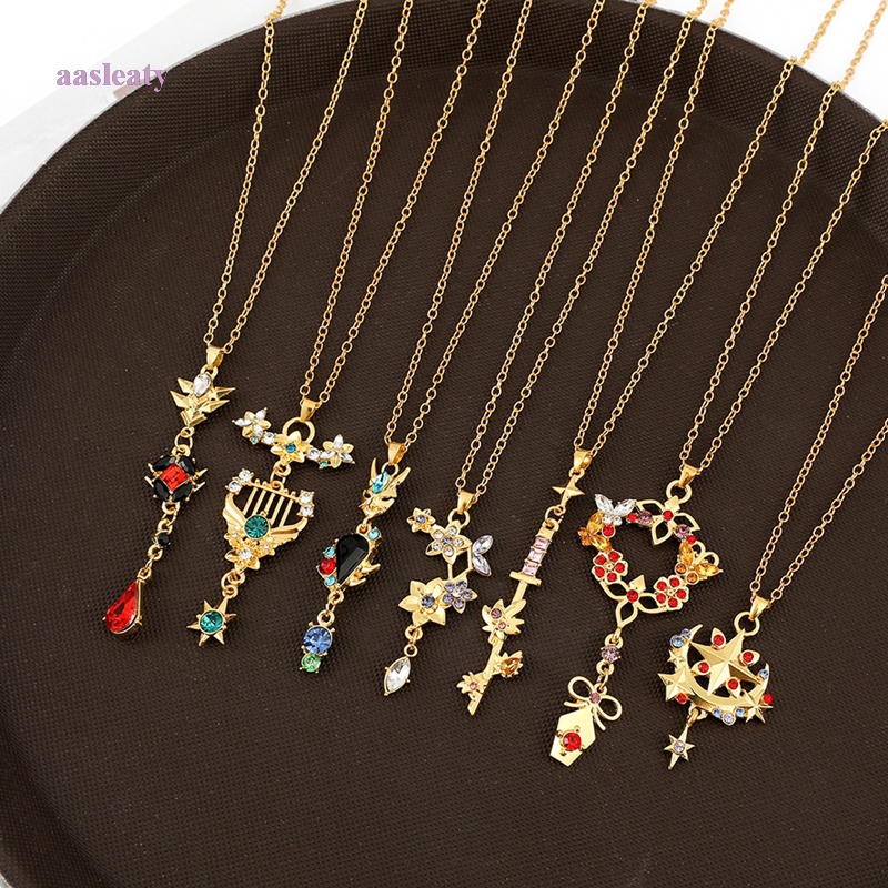 Aasleaty Anime Genshin Impact Inspired Necklace Fashion Geo Anemo Pyro ...