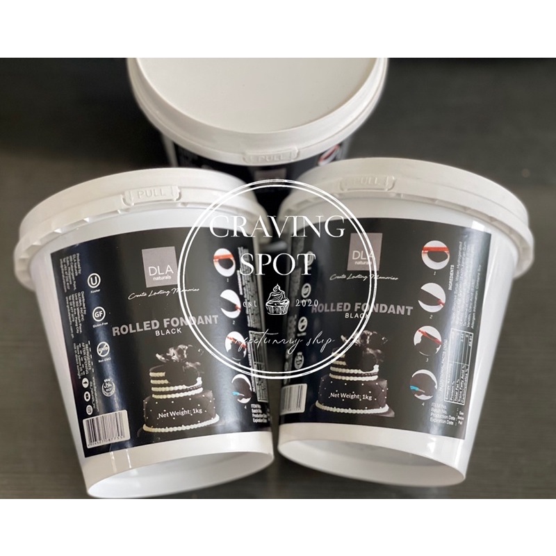 DLA ROLLED FONDANT BLACK 1kg |FEBRUARY 2024 Expiry | Shopee Philippines