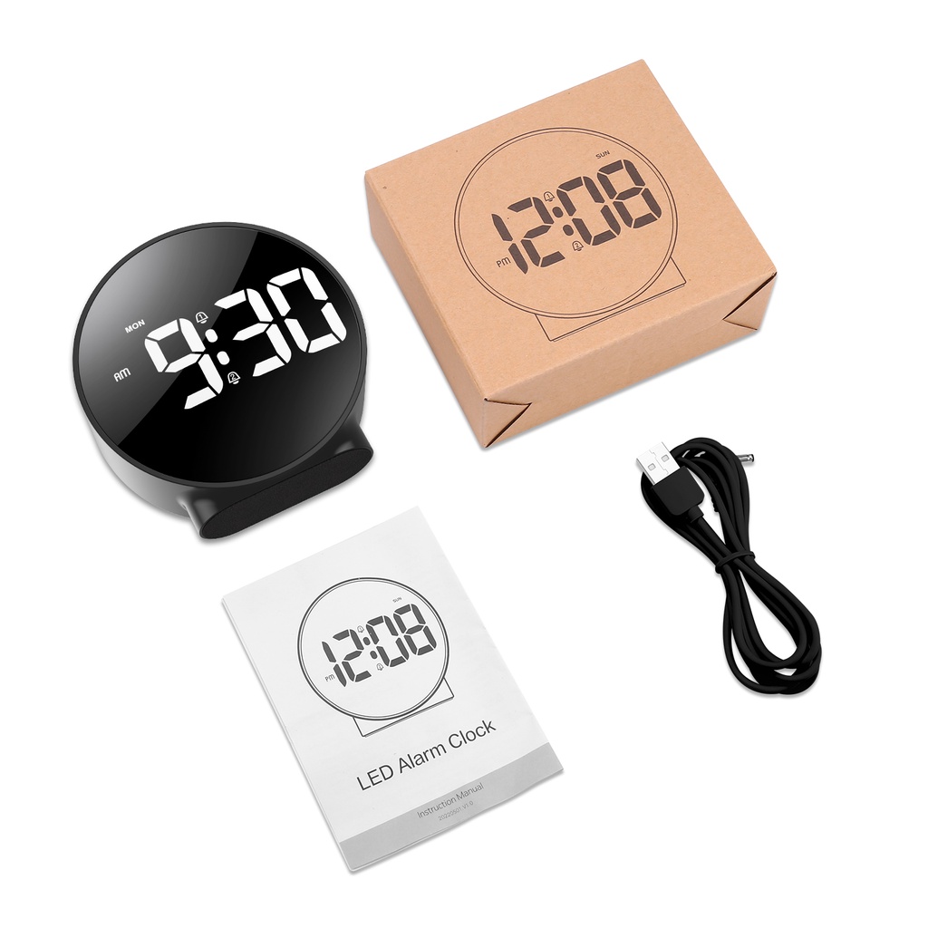 ORIA Battery/USB Powered Digital Alarm Clock with 4 Adjustable ...