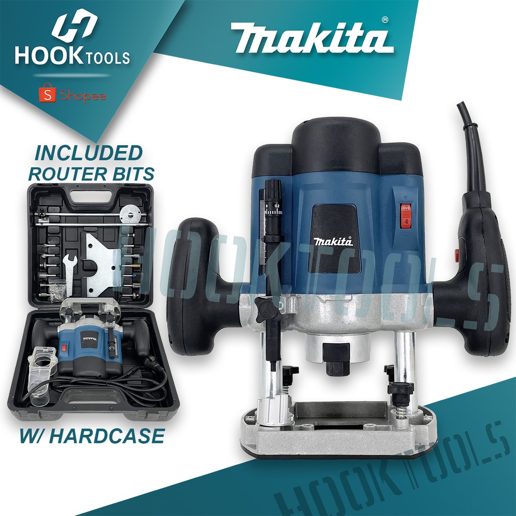 HOOK Makita Dewalt 1200W 8/6mm Electric Palm wood Router with 12pcs/set ...