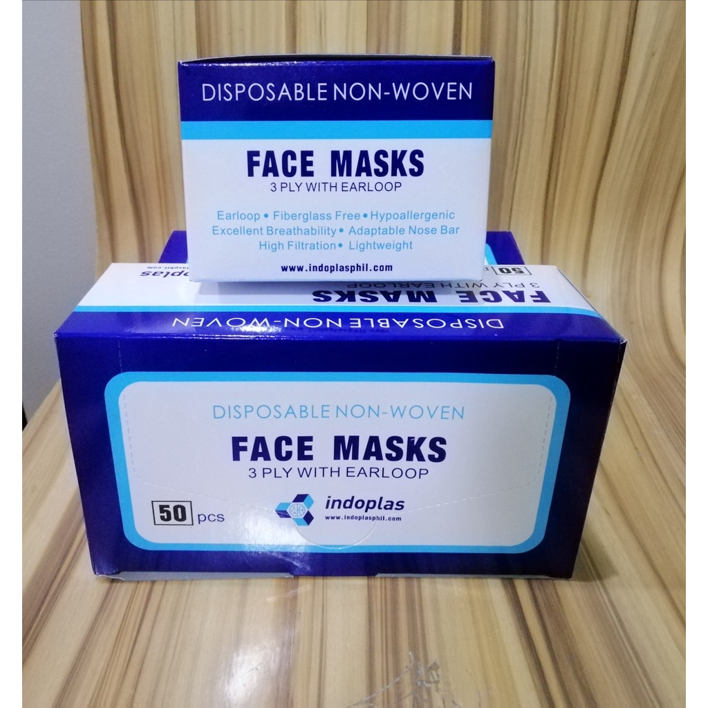 INDOPLAS FACE MASK DISPOSABLE NON-WOVEN | Shopee Philippines