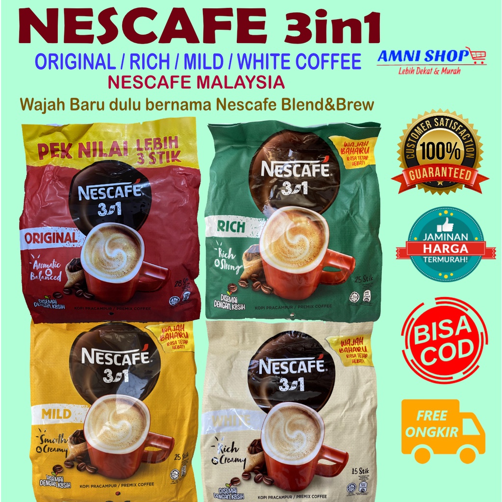 Nescafe 3in1 Rich, Mild, Original Malaysia 15-28sachet x 19-32g ...