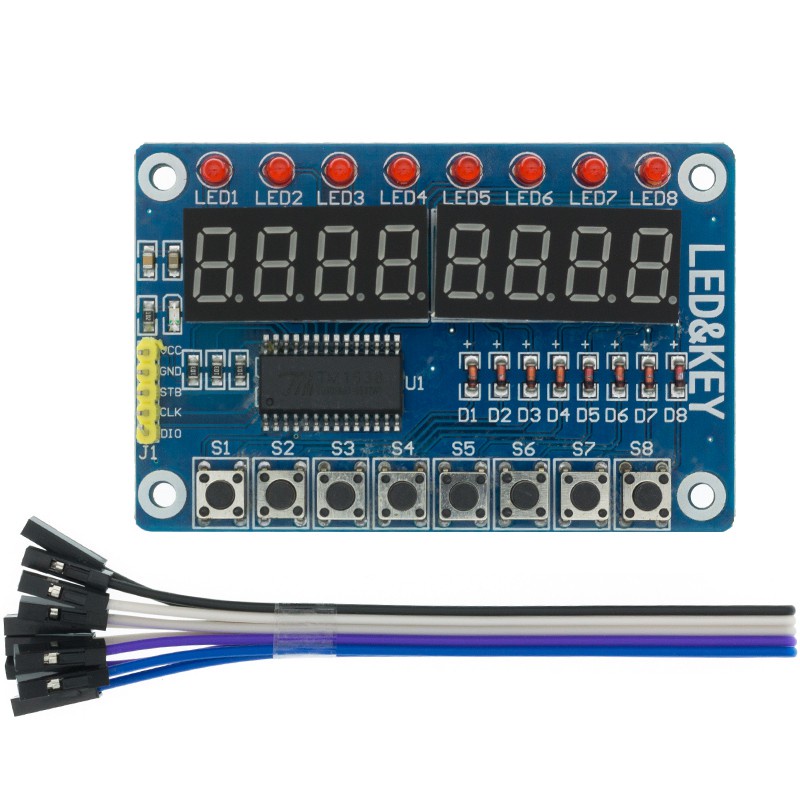 TM1638 Module Key Display For AVR Arduino New 8-Bit Digital LED Tube 8-Bit | Shopee Philippines