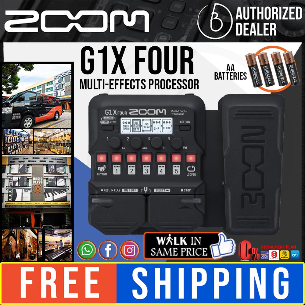 Zoom G1X FOUR Multi-effects Processor with Expression Pedal (G1XFOUR ...