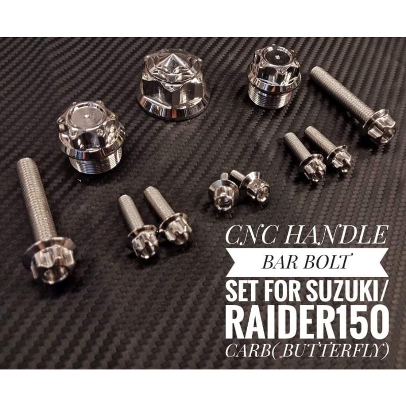 CNC HANDLE BAR BOLTS SET RAIDER 150 CARB THAILAND ORIGINAL (BUTTERFLY ...
