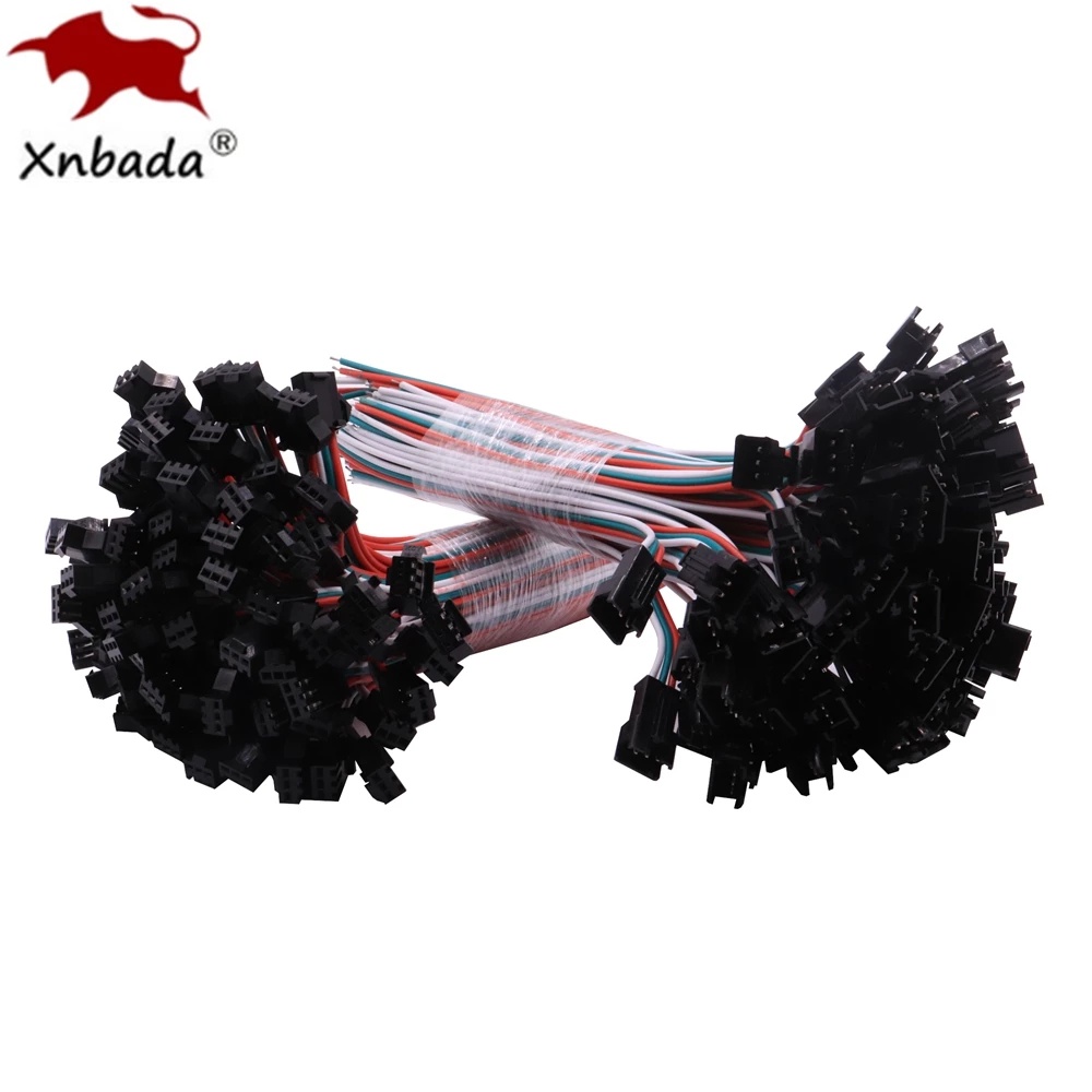 10-50pairs JST 3Pin Connectors 3 Pin Female Male cable wire For WS2812B WS2811 WS2812 Pixel ...