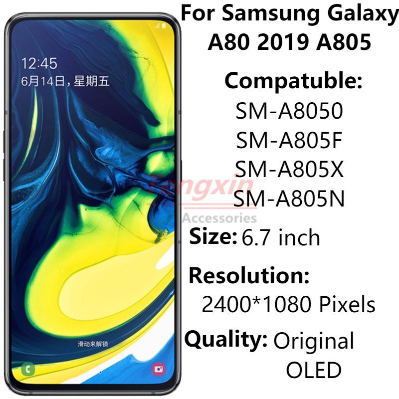 6.7inch Original A80 LCD Display With Frame For Samsung Galaxy A80 ...