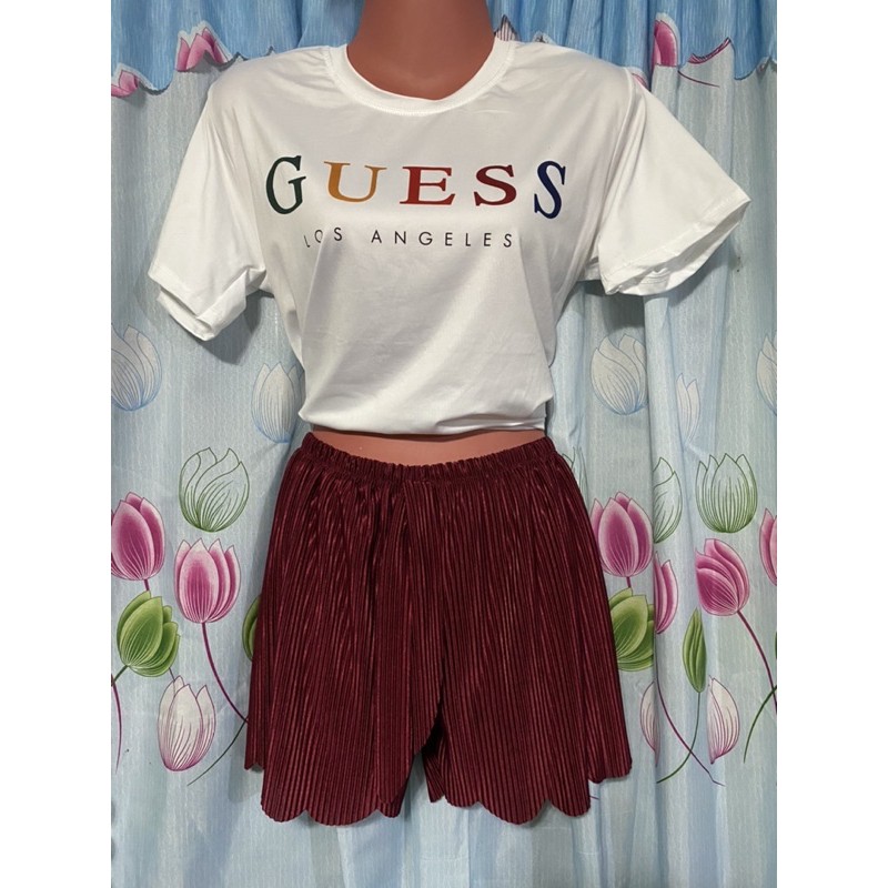 Glossy short pambahay for women WITH FREEBIE | Shopee Philippines