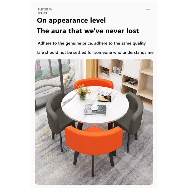 Nordic minimalist Dining table set furniture reception business office ...