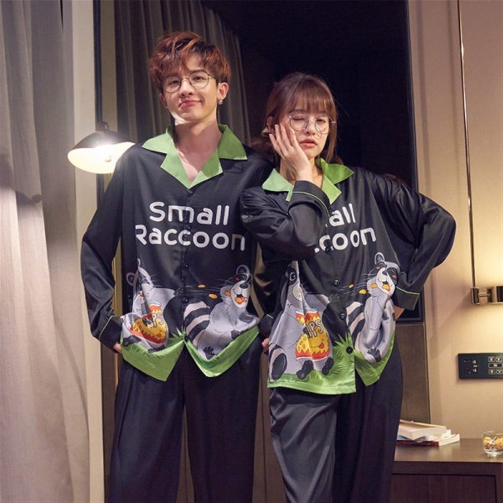 Qvgty66 Tom And Jerry Plus Size Couple Silk Satin Pajamas Men Autumn ...