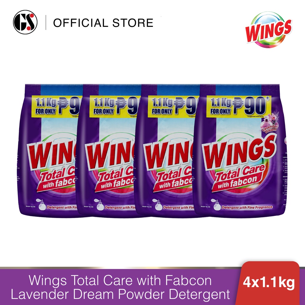 Wings Total Care with Fabcon Lavender Dream Powder Detergent 1.1kg Set ...