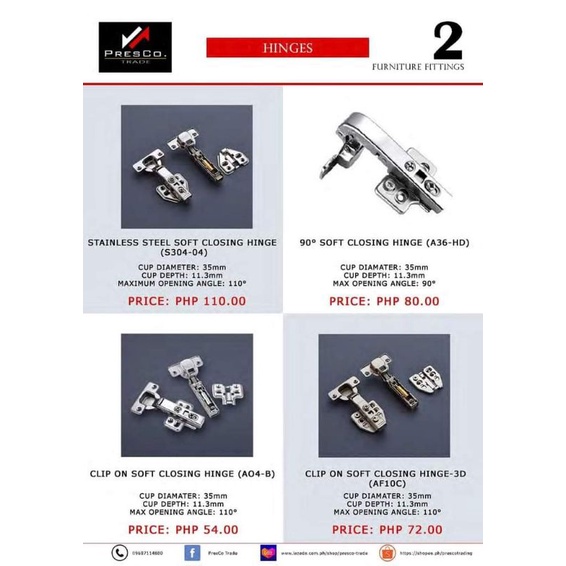 C1 HYDRAULIC FULL OVERLAY SOFT CLOSE HINGES AVAILABLE IN STAINLESS, 3D ...