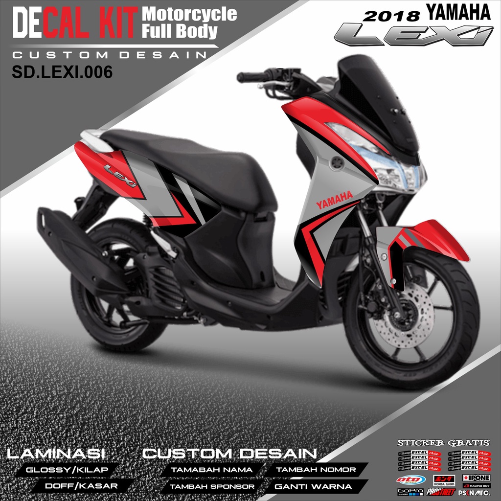 Decal LEXI 2018 - Dekal Sticker Striping Fullbody Full Blok List YAMAHA ...