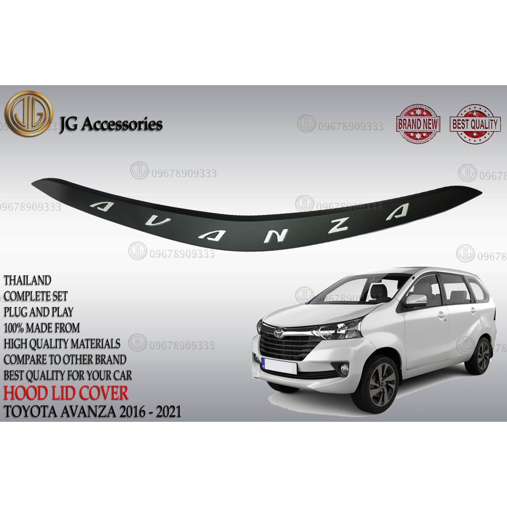 TOYOTA AVANZA 2016-2021 HOOD LID COVER/HOOD LIP/HOOD END MATTE BLACK ...