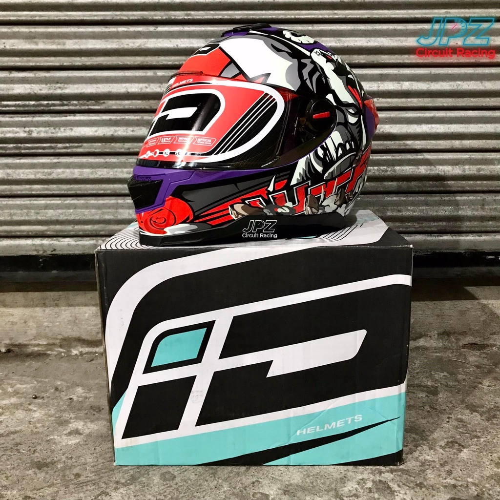 ID SPARTAN GRAPHIC FULL FACE HELMET (PURPLE/WHITE ELEPHANT) | Shopee ...