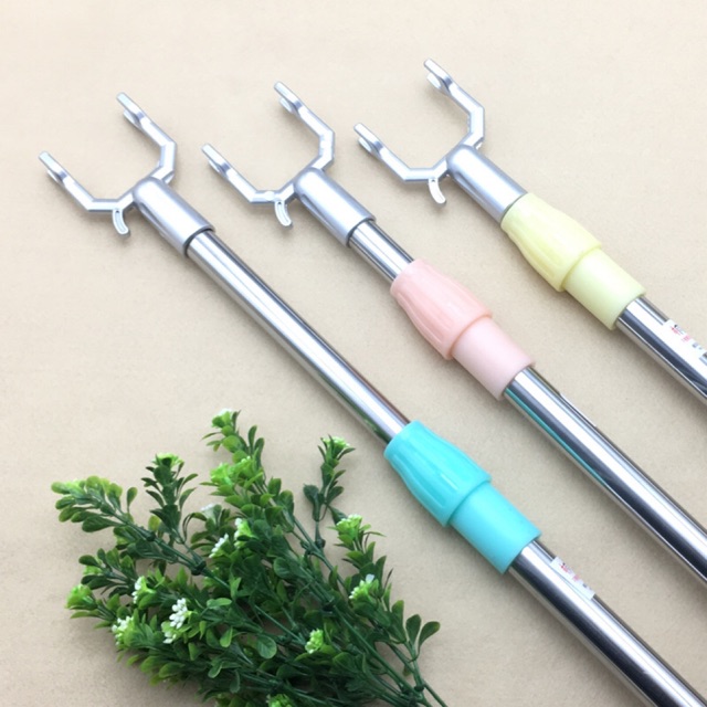 New stainless steel telescopic clothes fork clothes hanger clothing ...
