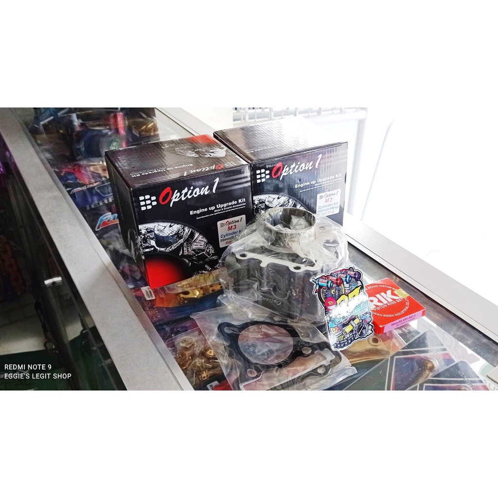 Original Option 1 Cylinder Block Set 59mm STEEL BORE (Mio i 125/M3/Soul ...