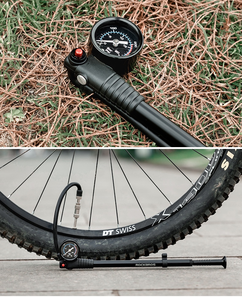 Local Delivery ROCKBROS Bicycle Front Fork Pump 300 Psi High Pressure ...