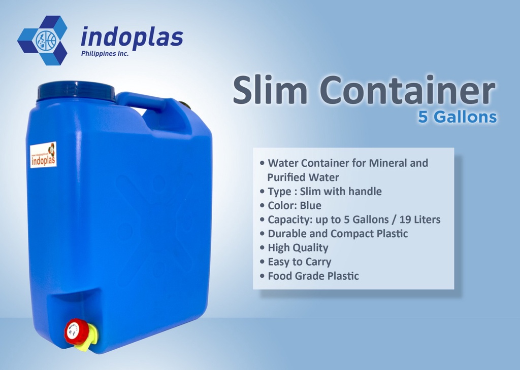 Slim Container 5 Gallons Blue - 3 Pieces | Shopee Philippines