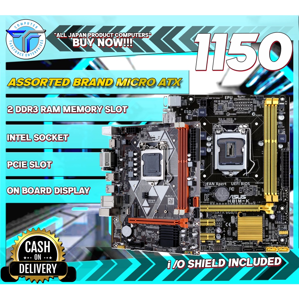 MOTHERBOARD SOCKET LGA 1150 (ASSORTED BRAND) | 2 RAM SLOT | PCI-E SLOT ...