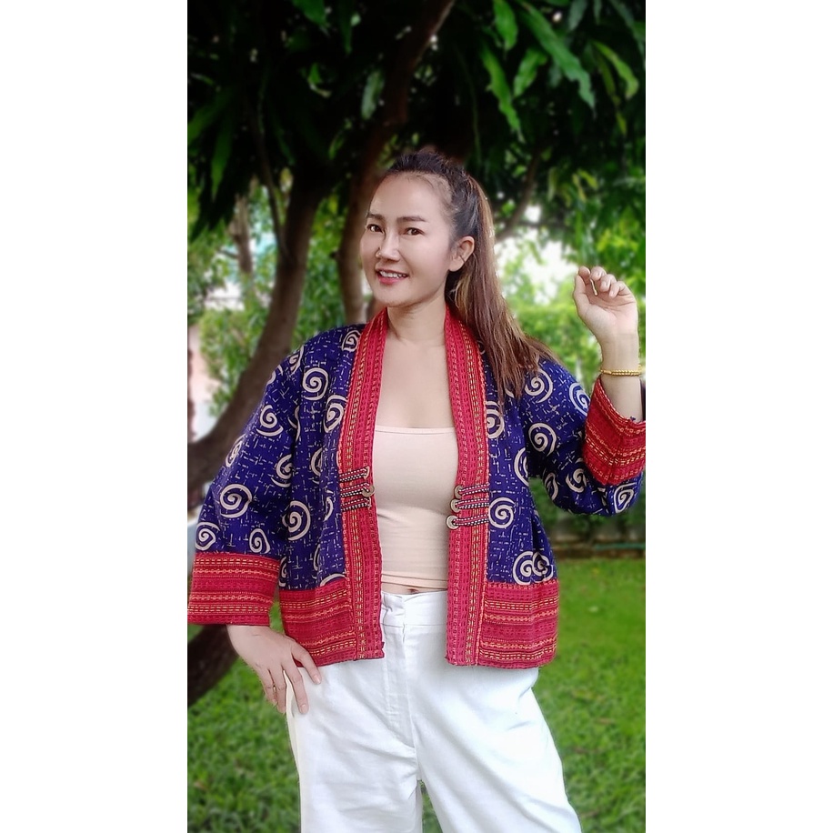 Large Size Coat Chubby Girl Native Decorated With Karen Border. Lanna ...