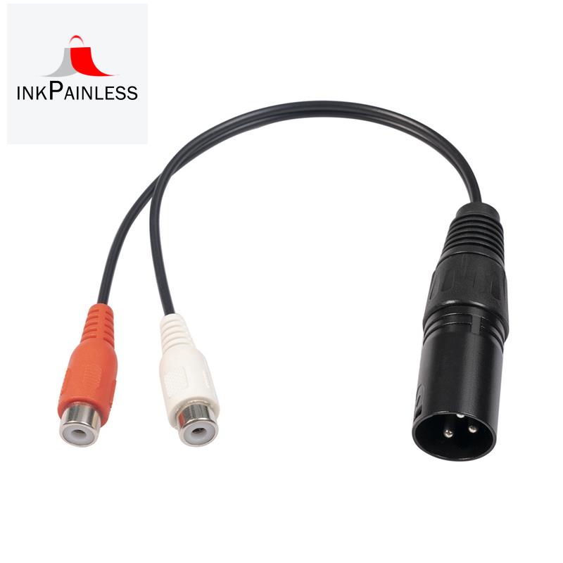 XLR To RCA Y Splitter Cable 3 Pin XLR Male To 2RCA Female Amplifier ...