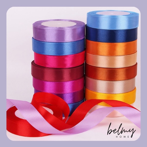 (25 yards/roll) 2cm Satin Ribbon Roll Gift Christmas Ribbon Flower ...