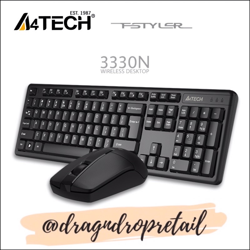 A4TECH FSTYLER 3330N 2.4GHz Wireless Desktop Keyboard and Mouse | Shopee Philippines