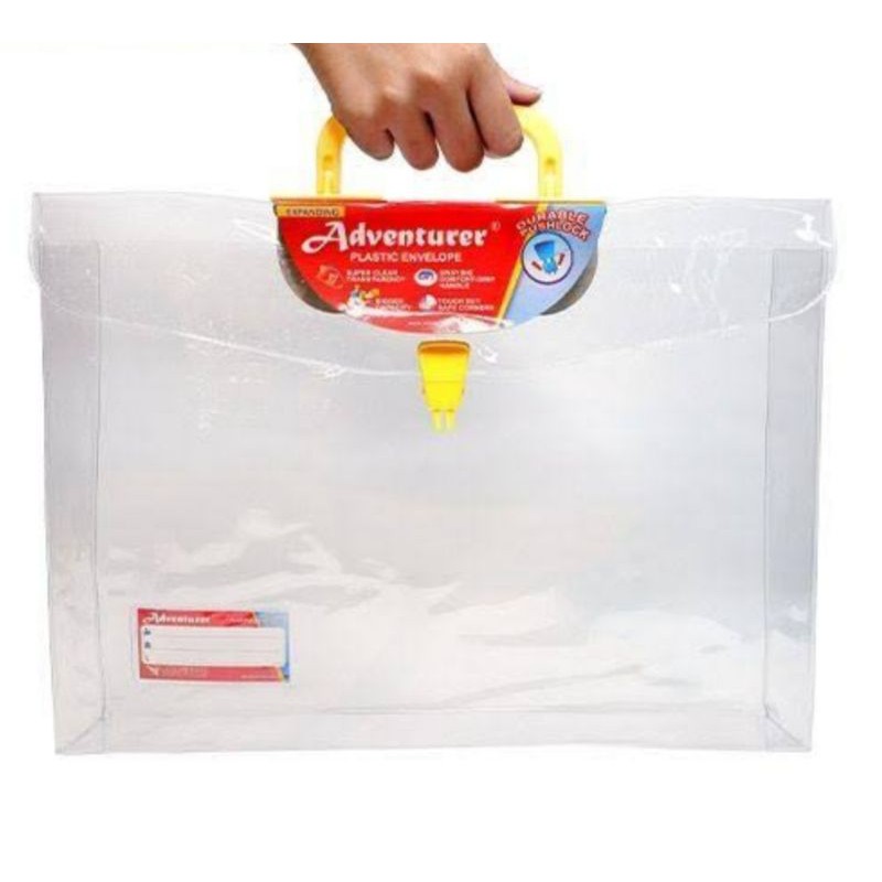 Adventurer Plastic Envelope with Handle Expandable Clear / Colored Long ...