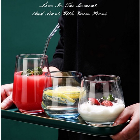 400ml Clear Glass Juice Cup Milk Cup Tea Cup Drink Cup Water Cup ...