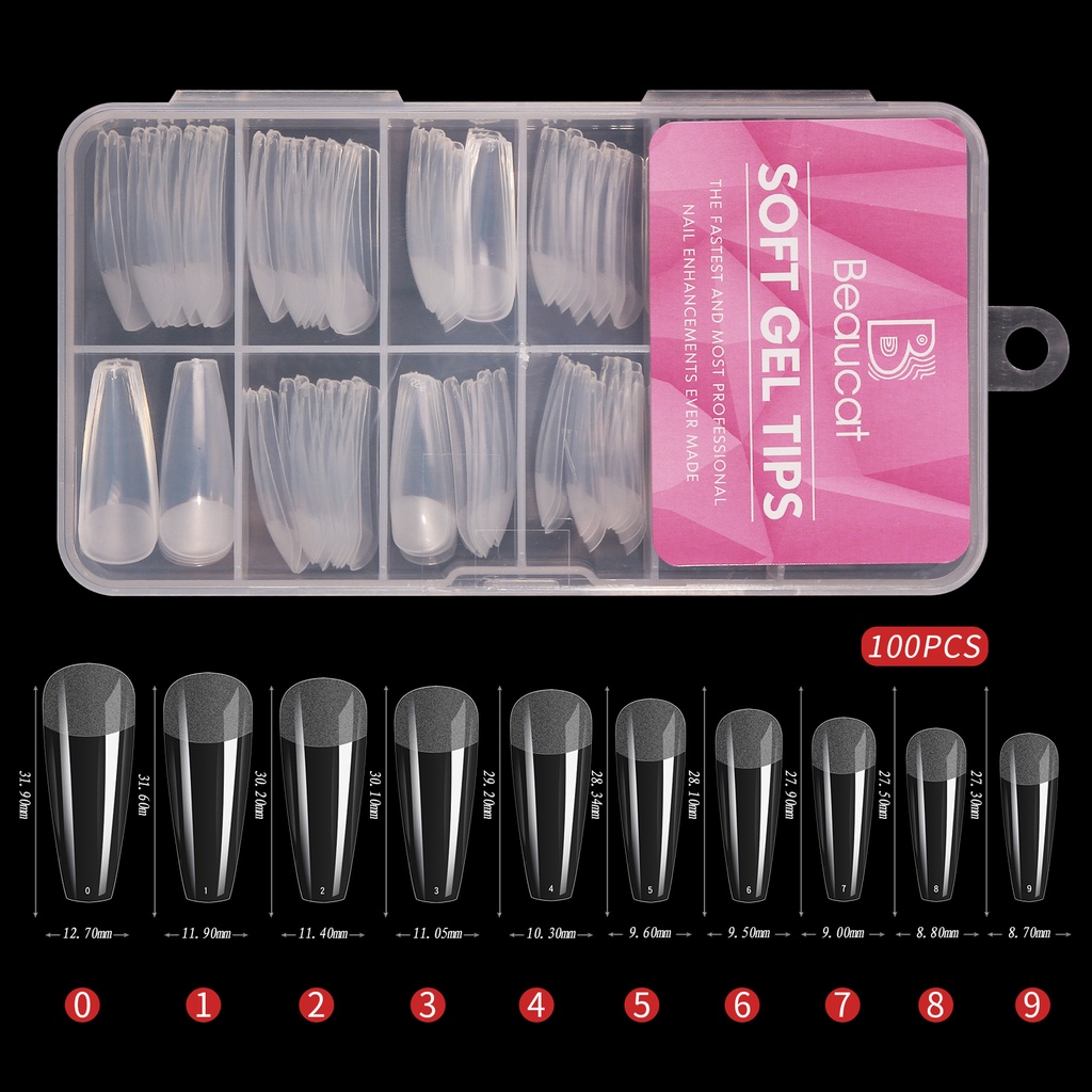 Pvc Nails 100 Pieces Box False Nails Full Nails Fake Nails Clear