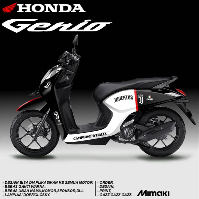 Honda Genio Juventus Motorcycle Variation Decal sticker | Shopee ...