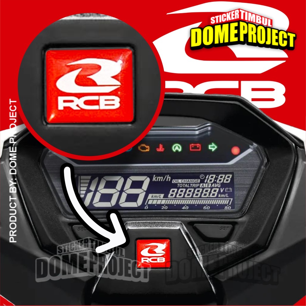 HONDA SPIDOMETER EMBLEM LOGO RCB RACING BOY STICKER embossed MOTORCYCLE ...
