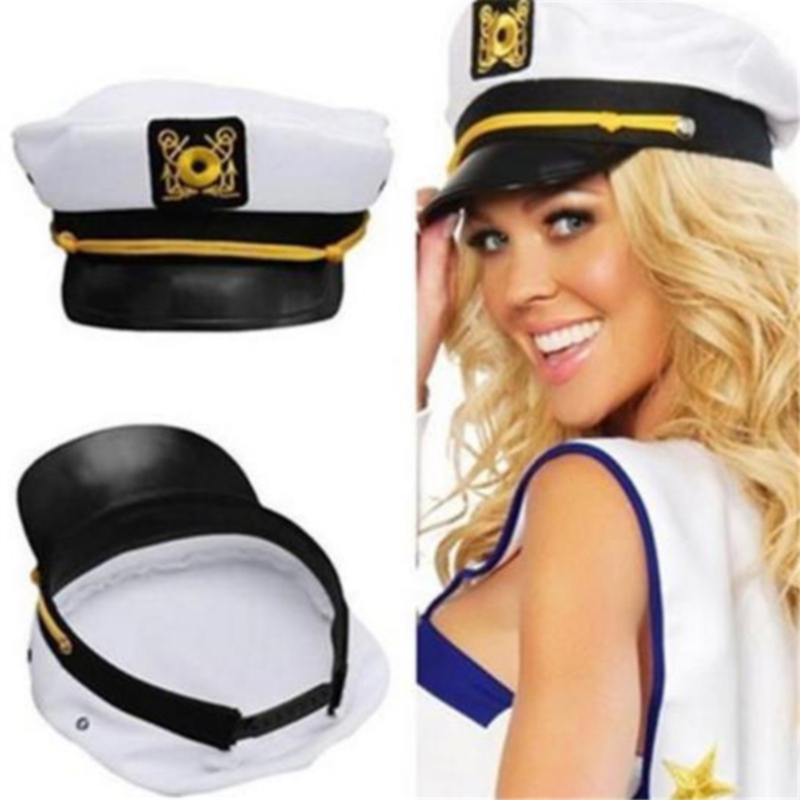 Women And Men White Unisex Yacht Captain Sailor Boat Ship Captain Hat ...