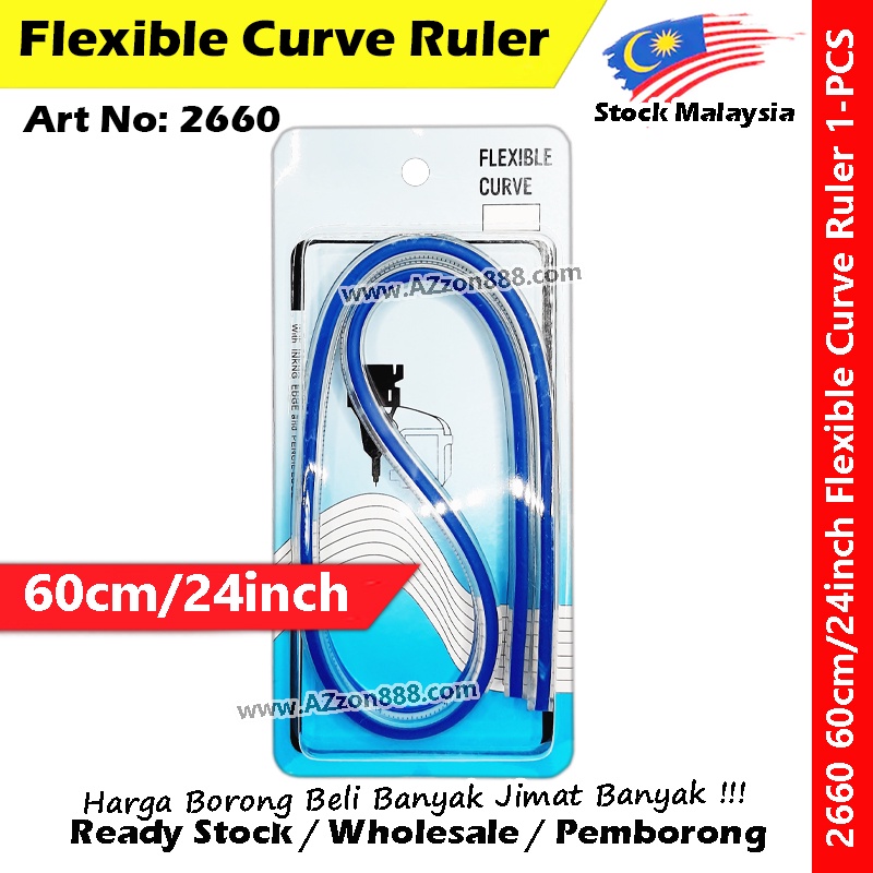 【60cm】 Flexible Curve Ruler with Inking EDGE Flexi Elastic Quilters ...