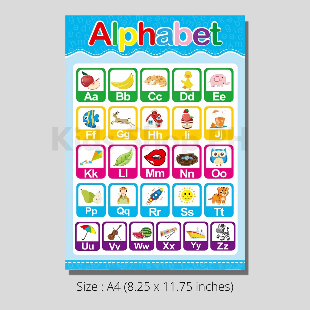 ABC Shapes Numbers A4 Laminated Educational Chart for Kids | Shopee ...