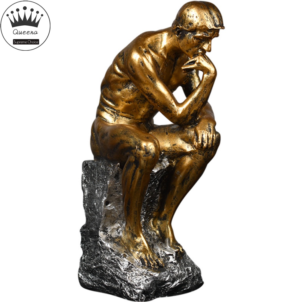Home Fine 10\" Resin The Thinker Statue Famous Thinking Man Sculptures ...