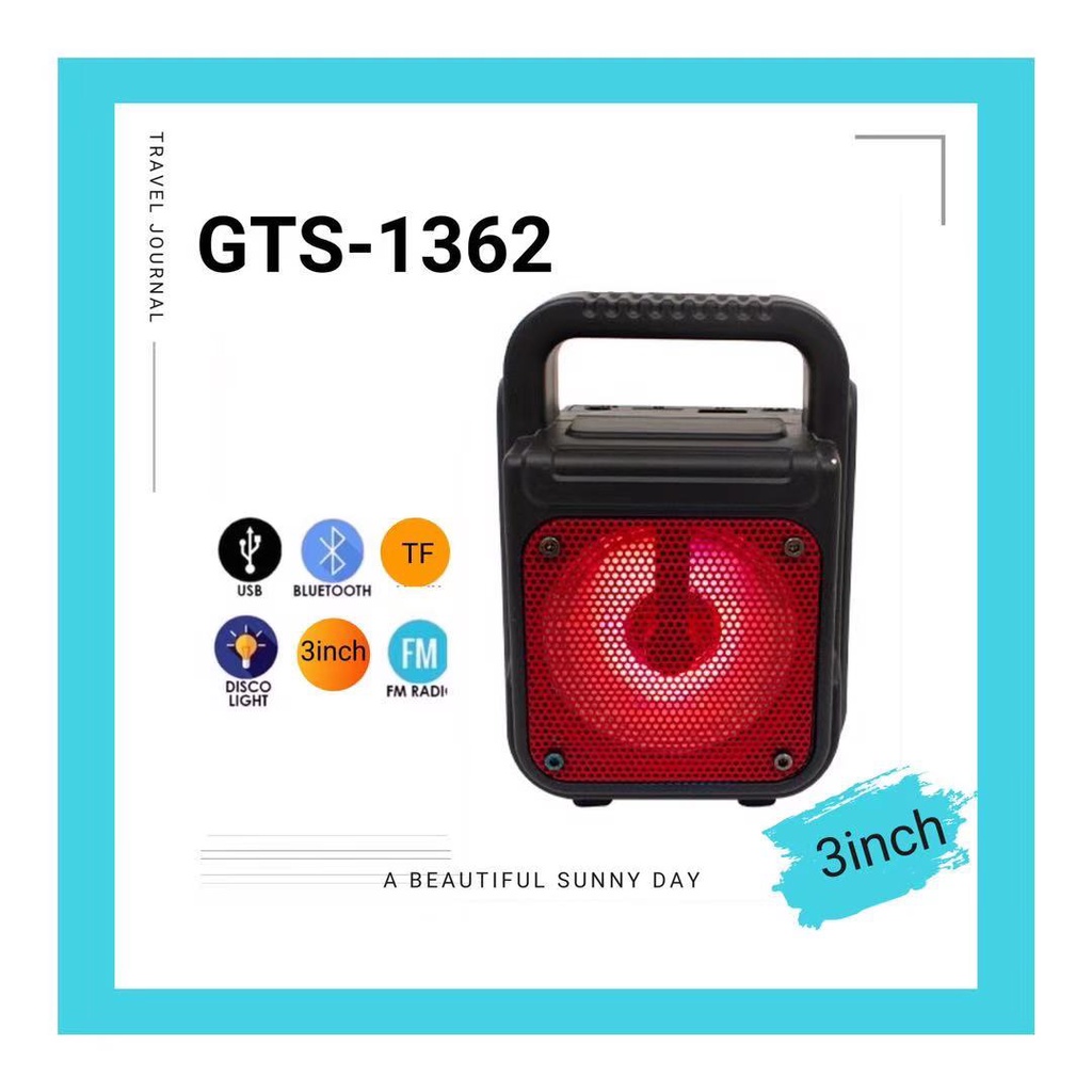 GTS-1362 Portable Rechargeable Wireless Bluetooth Speaker With Fm Radio ...