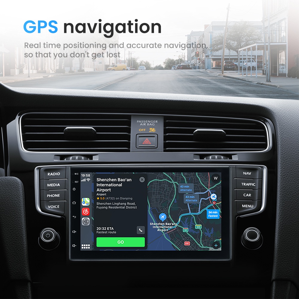 GEARELEC 2 Din Android Car Stereo With Bluetooth/GPS/FM Touch Screen ...