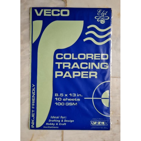 8.5"x13" Colored Tracing Paper Veco 100Gsm Long per Pack (10sheets ...