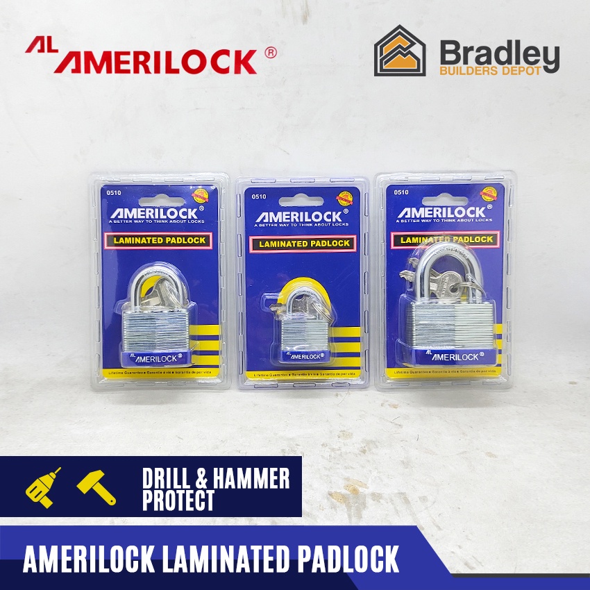 Amerilock Heavy Duty Laminated Padlock (30mm, 40mm, 45mm, 50mm ...
