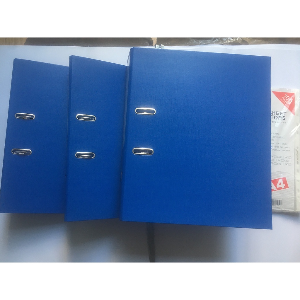 Combo of 3 7p binders - 2 blue sides (with approximately 100 perforated covers) | Shopee Philippines